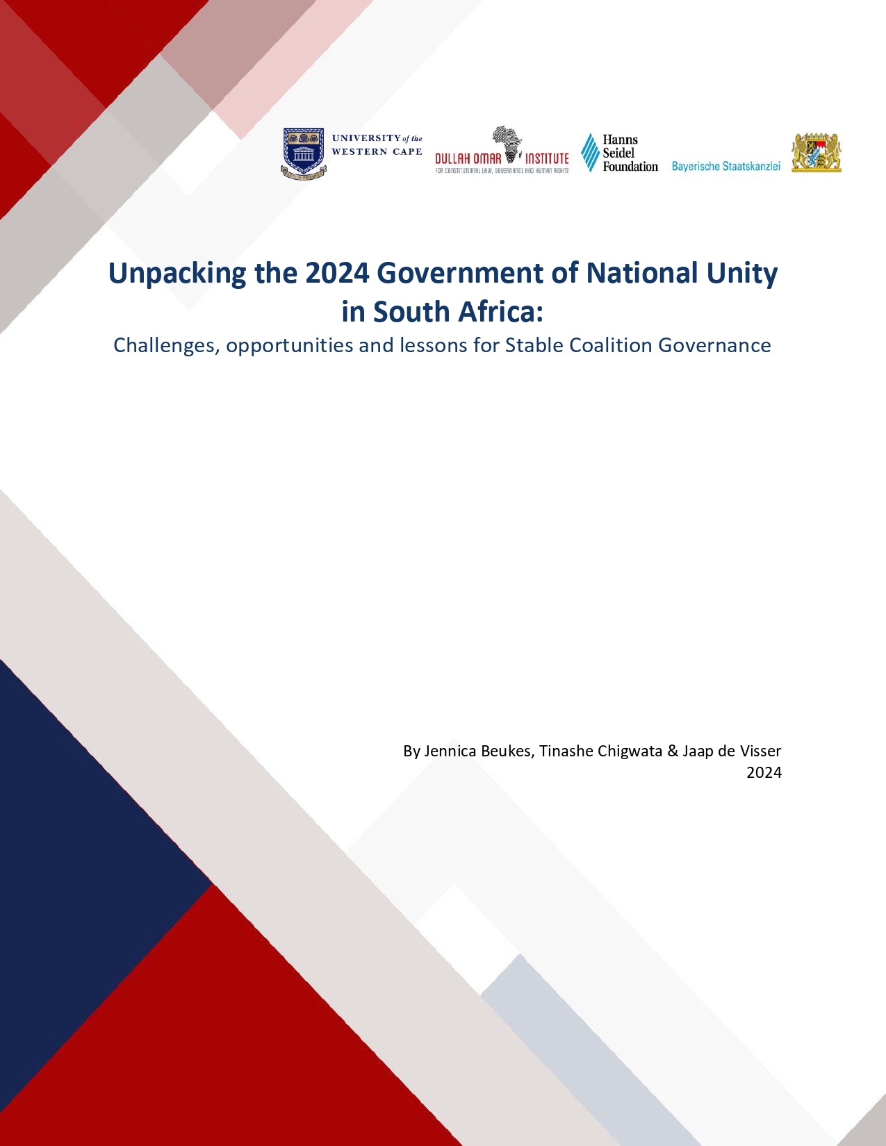 Unpacking the 2024 Government of National Unity in South Africa: Challenges, opportunities and ...